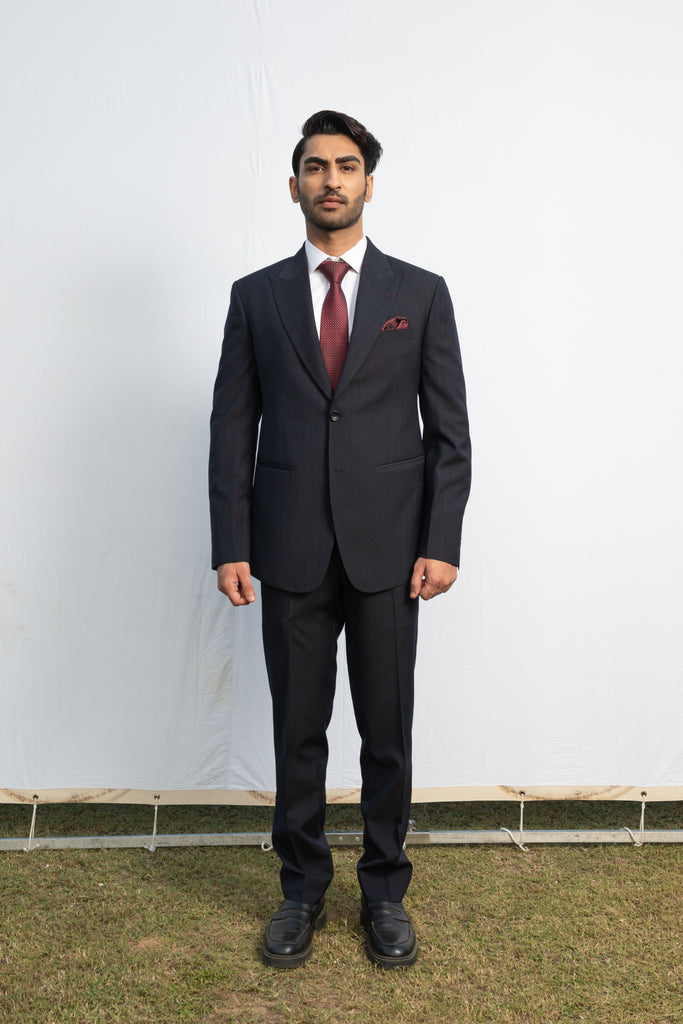 Navy Blue Thin Striped Suit. – Minizmo Navy Blue Thin Striped Suit. – Minizmo