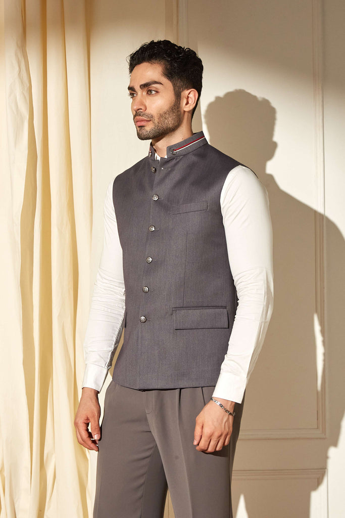 Modernist Grey Nehru Jacket – Minizmo